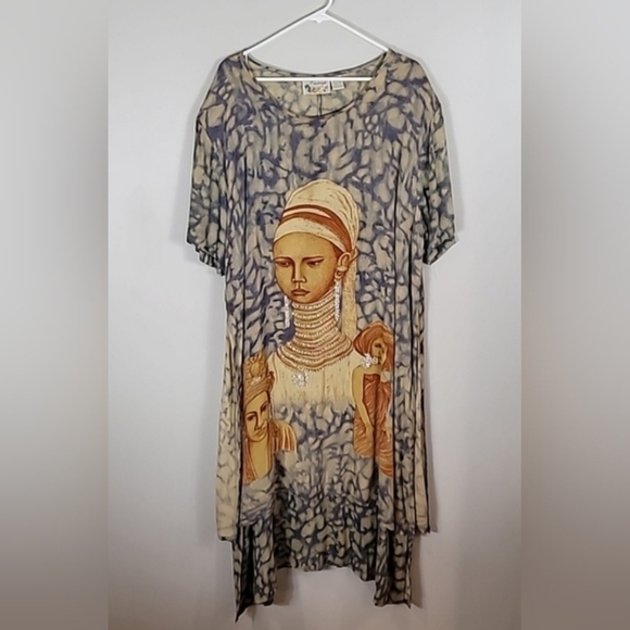 Vintage | Dresses | Vintage African Kaftan Maxi Dress Muumuu Size 2x ...